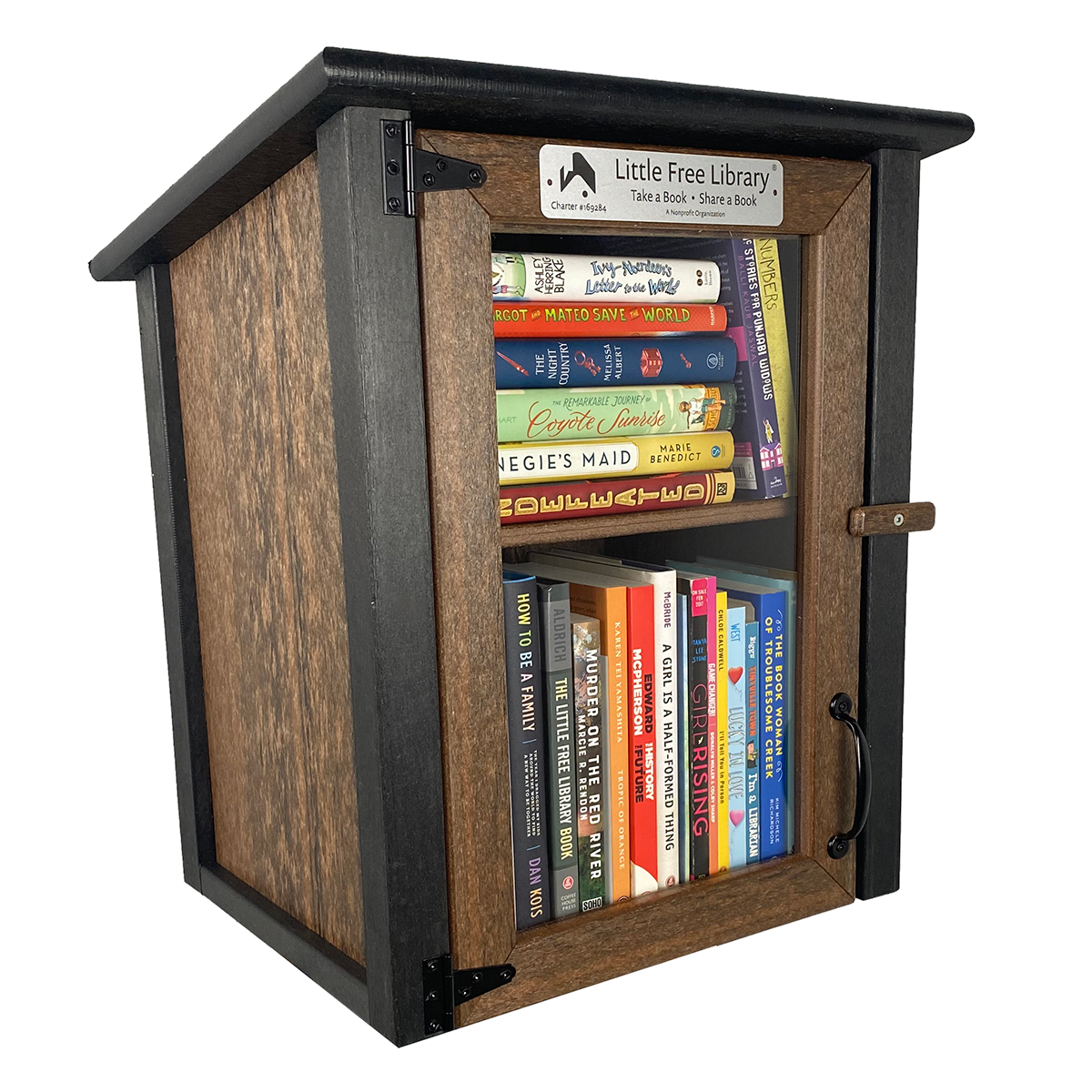 Composite Two Story Walnut Little Free Library