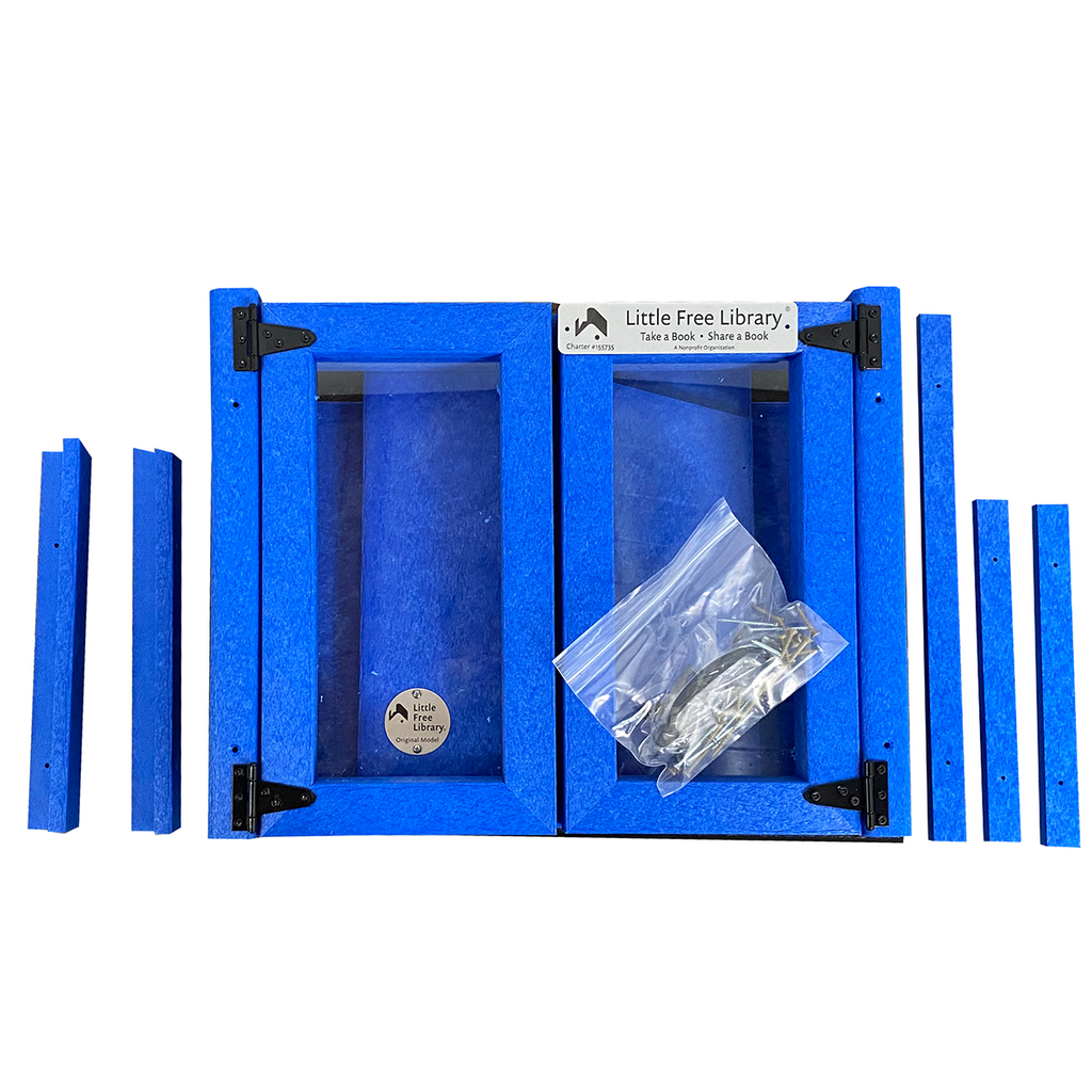 Composite Double Door Cottage Blue Kit Little Free Library