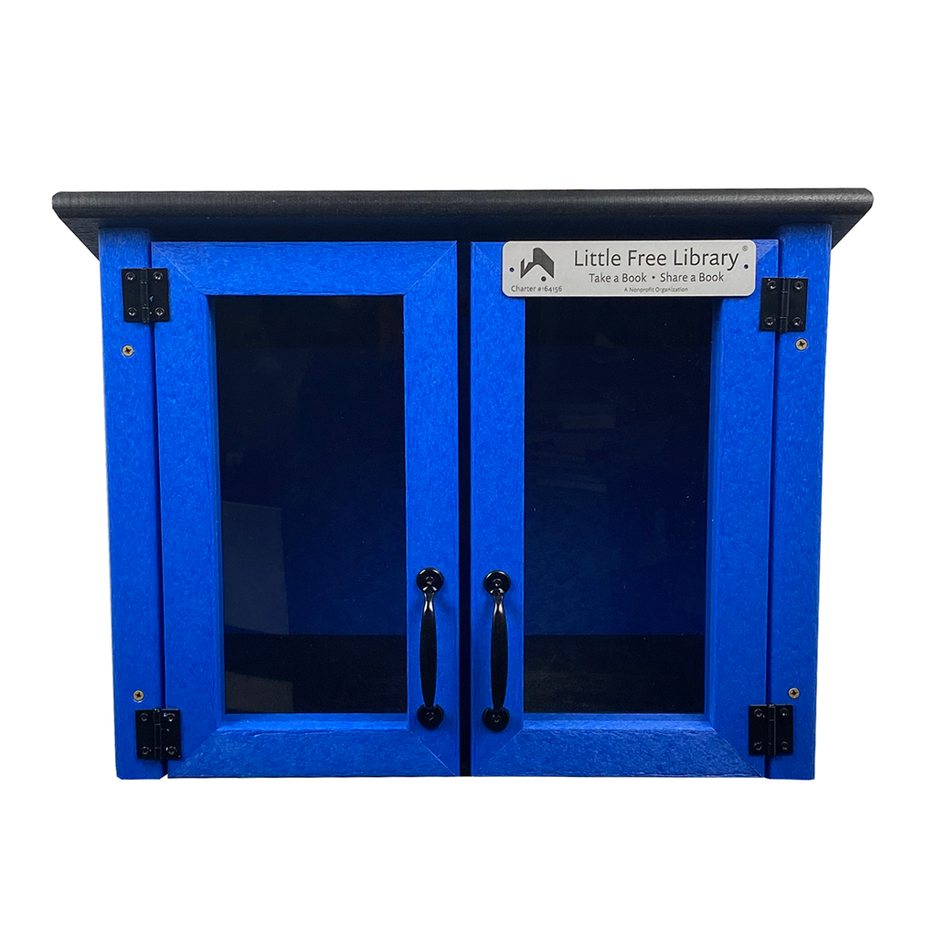 Composite Double Door Cottage Blue Kit Little Free Library