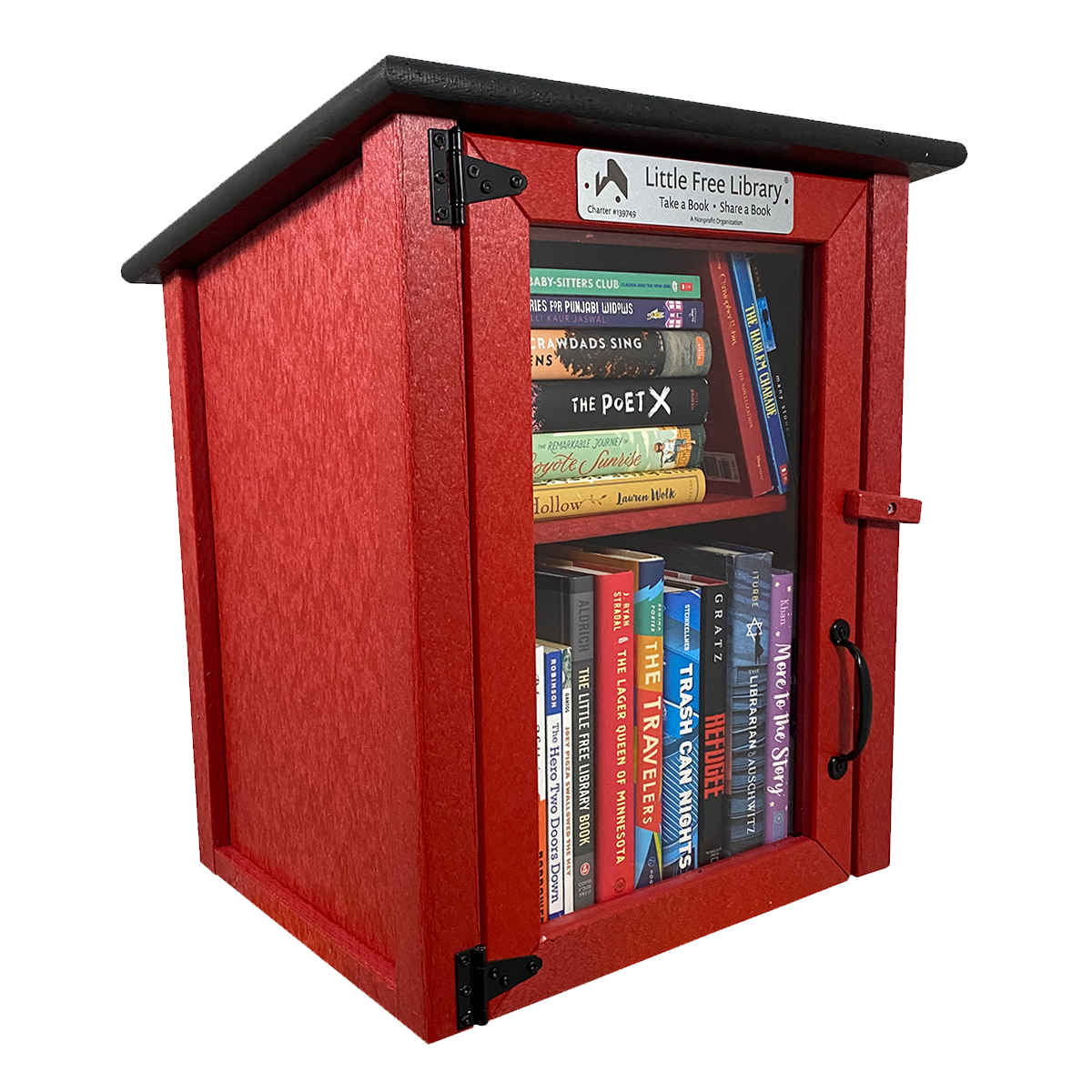 Composite Two Story Red Little Free Library